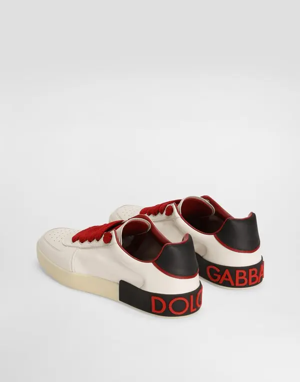 Dolce & Gabbana Portofino Sneakers In Nappa Leather - Multicolor