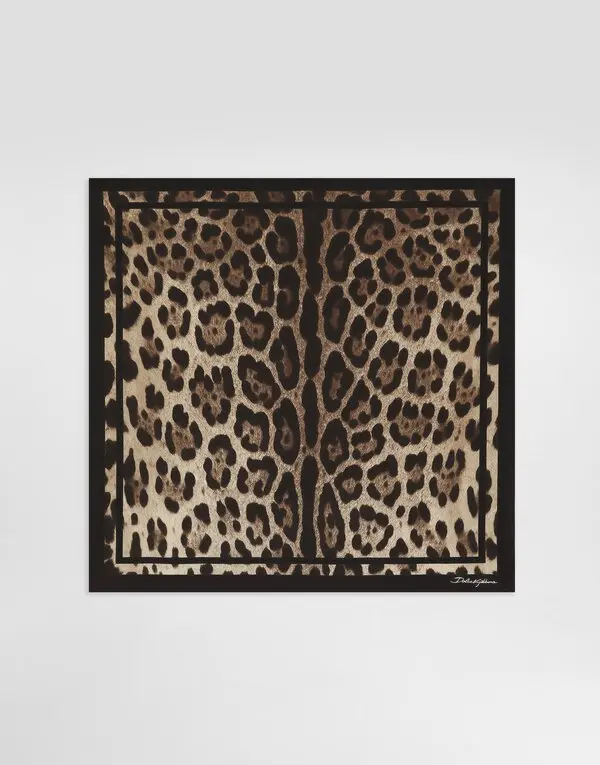 Dolce & Gabbana Leopard- Silk Twill Scarf 50x50 - Print