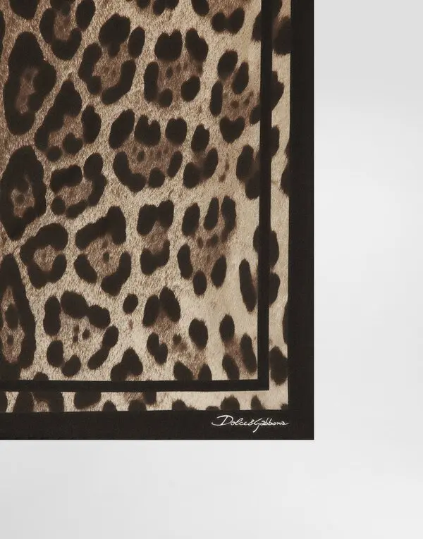 Dolce & Gabbana Leopard- Silk Twill Scarf 50x50
