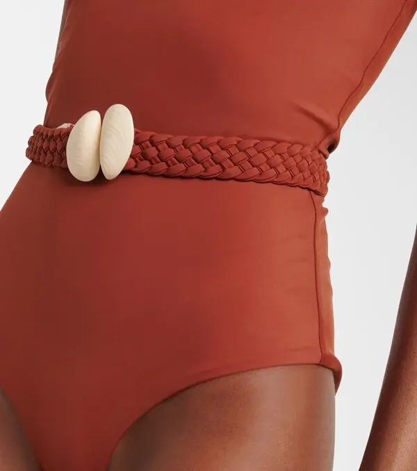 Johanna Ortiz Belted Swimsuit - Brown