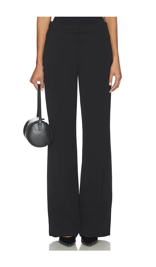 Veronica Beard Tonelli Pant With Double Waist - Black