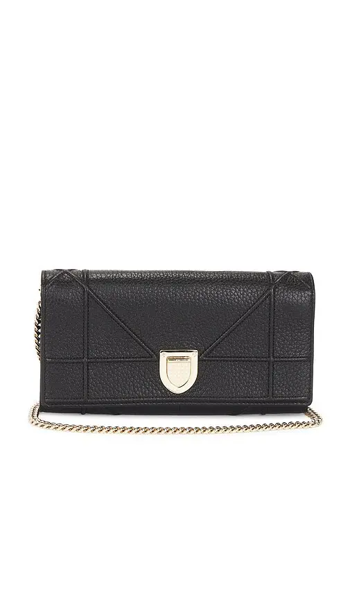 FWRD RENEW Dior Diorama Wallet On Chain - Black