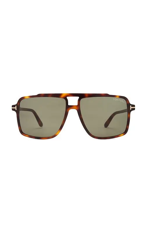 TOM FORD Kemp Sunglasses - Shiny Havana & Green