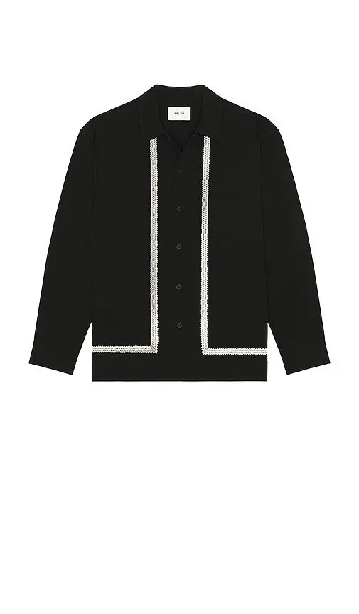 Nn07 Reed Embroidered Button Up Overshirt