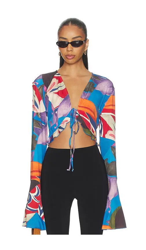 DONDE ESTEBAN Palenque Flores Jersey Blouse - Multi