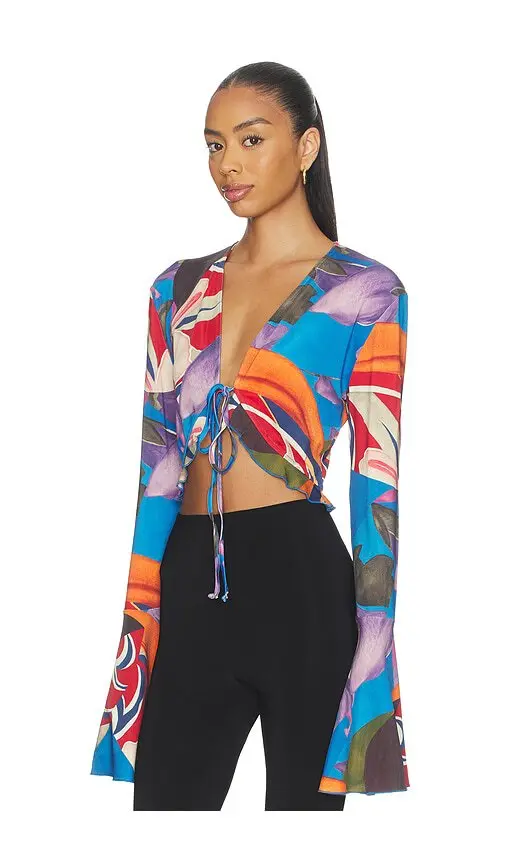 DONDE ESTEBAN Palenque Flores Jersey Blouse - Multi