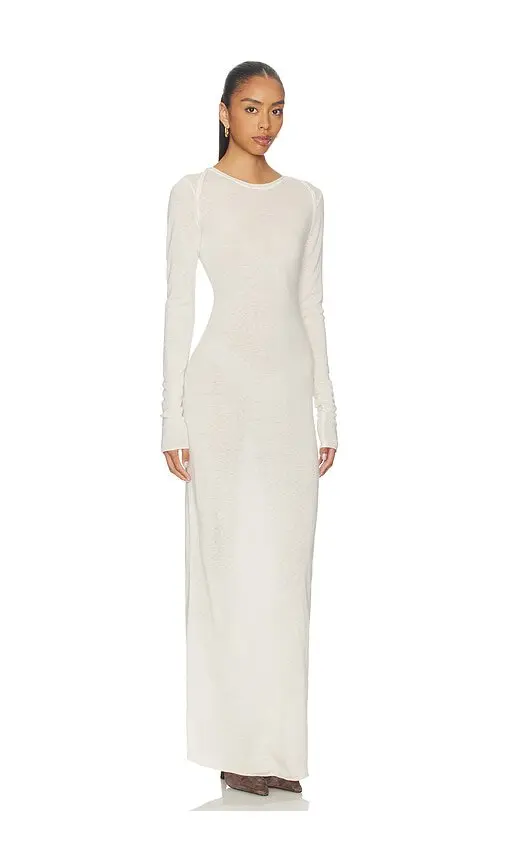 princess polly baby blue dress SKIMS Soft Lounge Maxi Slip Dress M Marble White Ribbed Modal Stretch  Bodycon main image 1