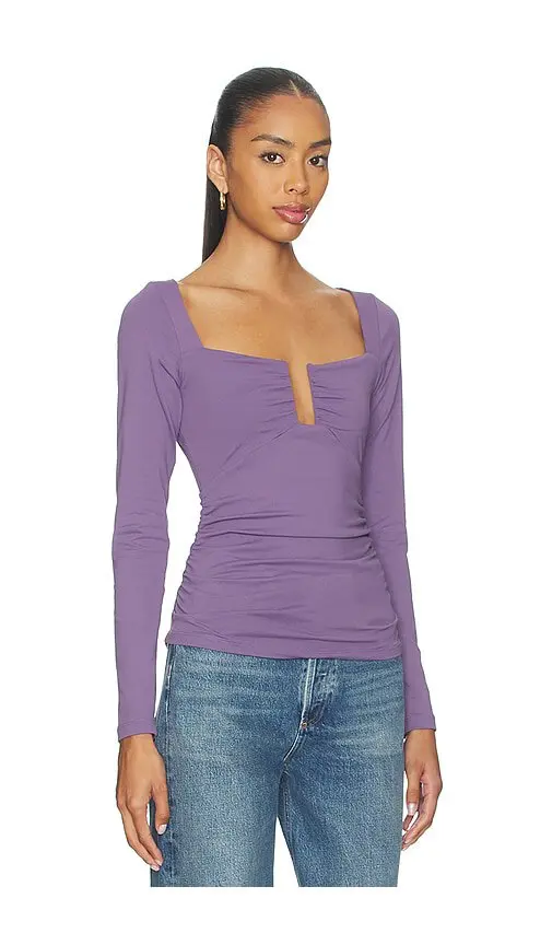 Susana Monaco Square Wire Long Sleeve Top