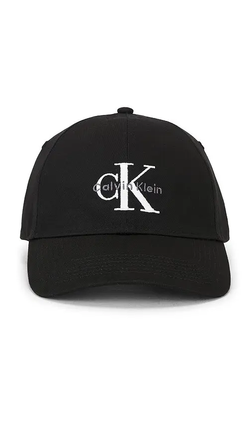 Calvin Klein Monologo Embroidery Baseball Cap - Black