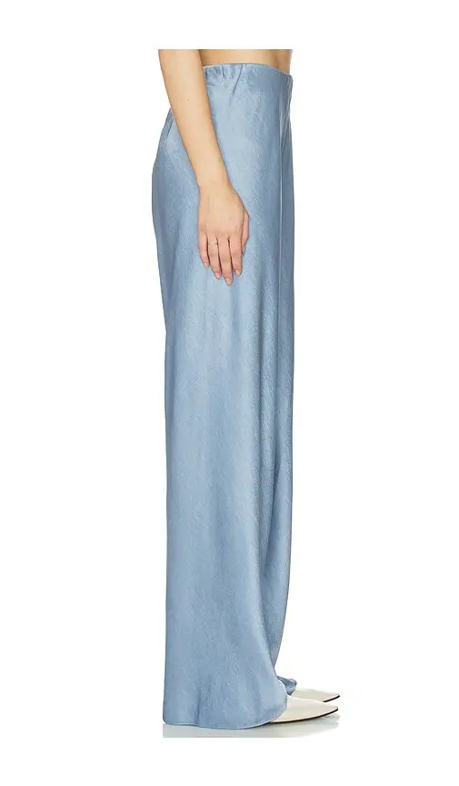 Vince High Waist Fluid Satin Bias Pant - Pacific
