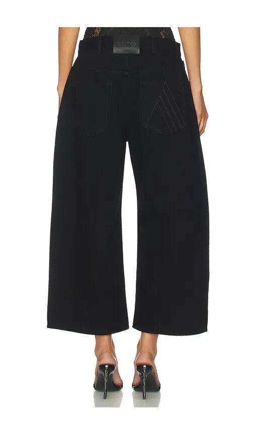 Attico Curved Short Leg Denim - Black
