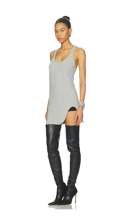 Attico Tank High Slit Mini Dress - Melange Grey | Editorialist