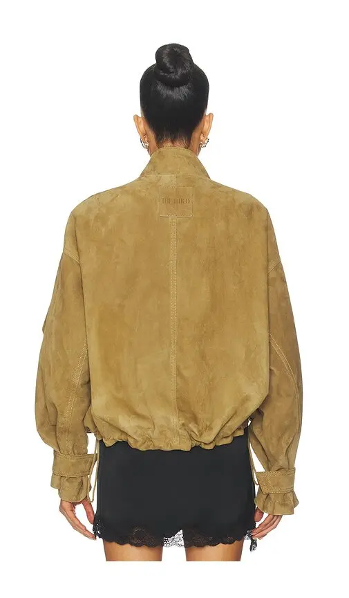 Attico Suede Bomber Jacket - Sand