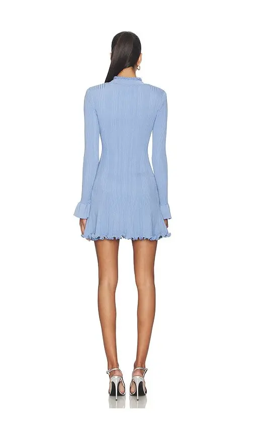 SELF-PORTRAIT Pearl Trim Knit Mini Dress