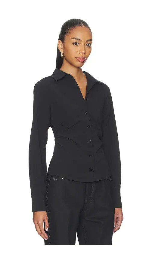 ALL THE WAYS Millie Button Up Top - Black