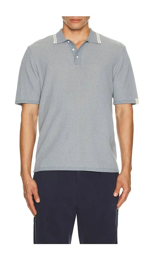 Rag & Bone Harvey Tipped Polo In Blue - Light Blue