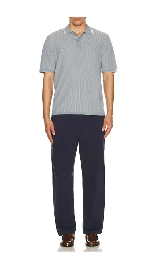 Rag & Bone Harvey Tipped Polo In Blue - Light Blue