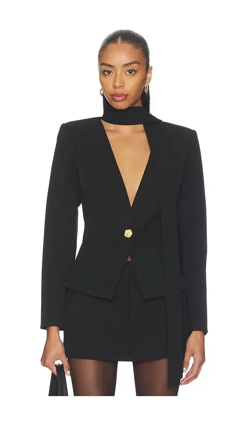L'Agence Romy Tie Neck Blazer