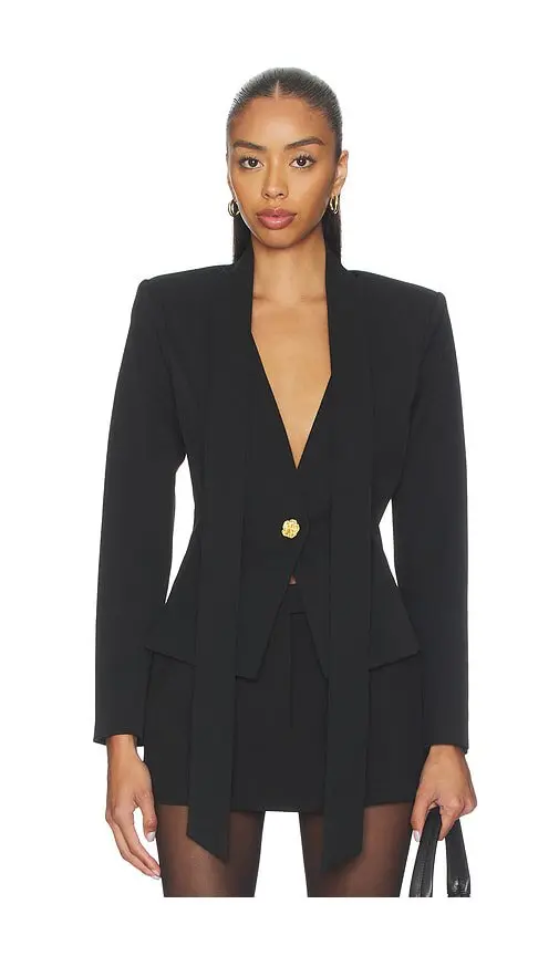 L'Agence Romy Tie Neck Blazer
