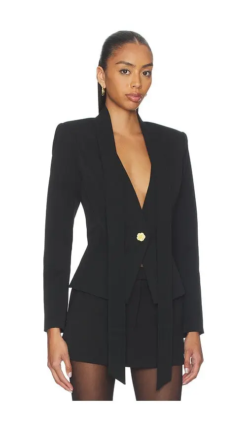 L'Agence Romy Tie Neck Blazer