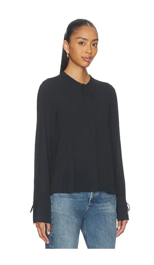 Rag & Bone Arden Pleated Blouse - Black