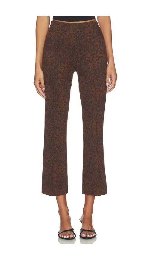 Rag & Bone Irina Ponte Jacquard Kick Flare Pants - Leopard