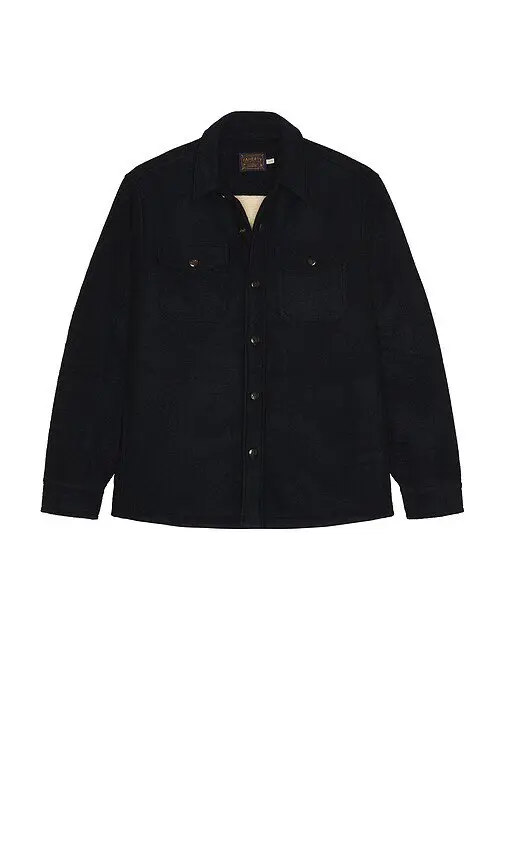 Faherty Brand Range Fleece Lined Shacket - Navy Shadow Twill