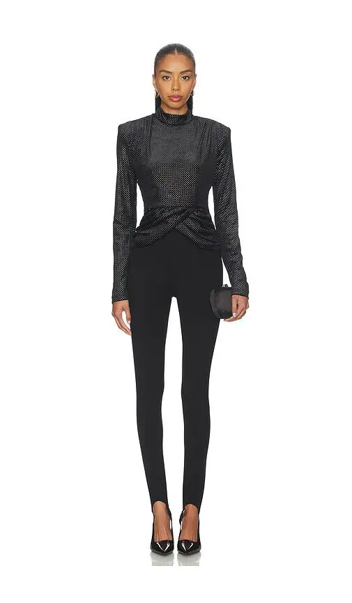 ROTATE BY BIRGER CHRISTENSEN Velvet Draped Top