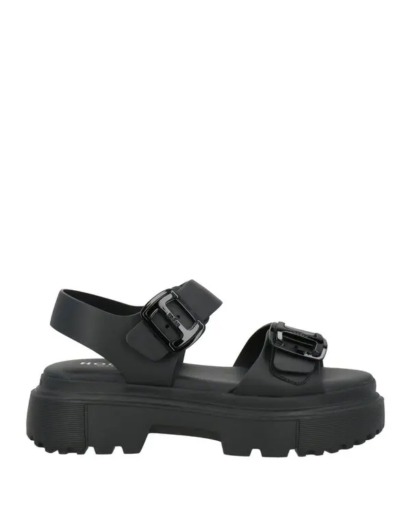 Hogan Leather Sandals With Buckle Fastening - Black