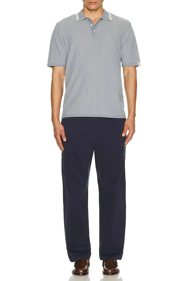Rag & Bone Harvey Tipped Polo In Blue - Light Blue