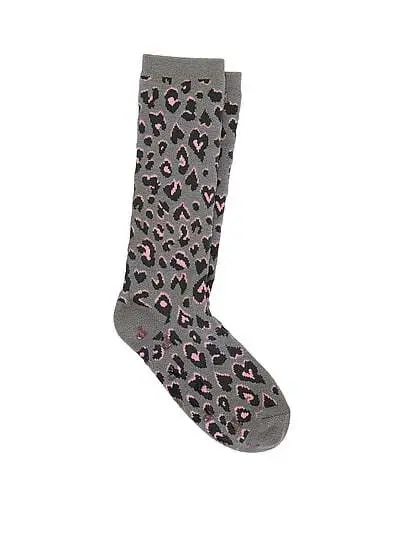 Pink Cozy Crew Socks - Print