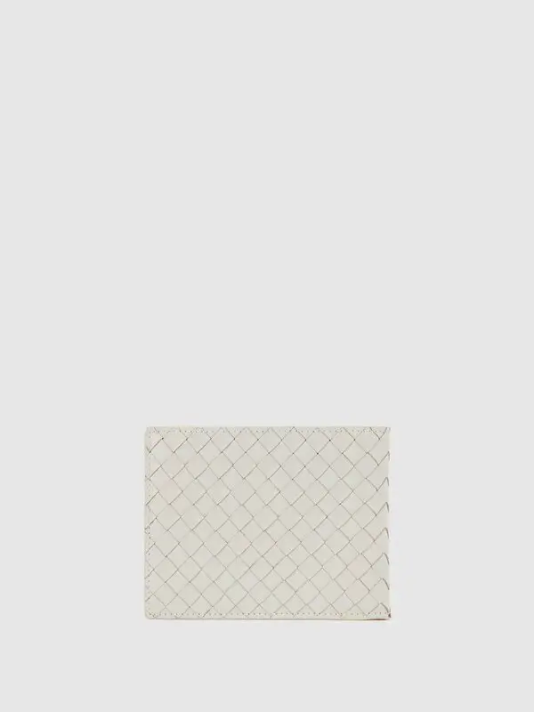 REISS Leather Woven Billfold Wallet