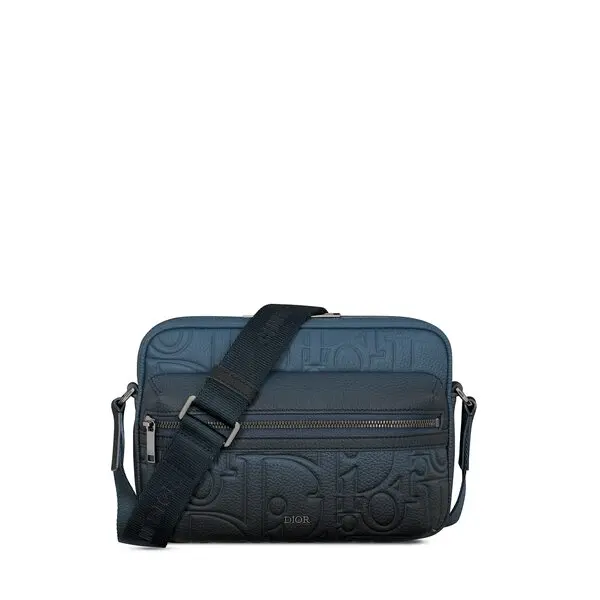 Dior Rider 2.0 Zipped Messenger Bag - Blue-black Gradient Dior Gravity Leather And Blue-black Gradient Grained Calfskin