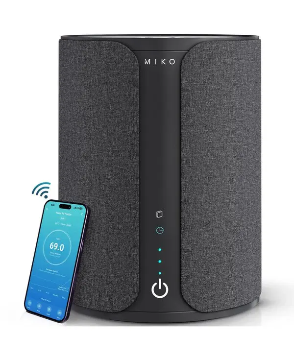 MIKO Smart Home Air Purifier With App Control & Oil Diffuser – Covers Up To 925 Sq Ft - No Color