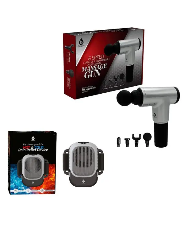 PURSONIC The Ultimate Muscle Recovery Duo: Hot & Cold Massager + Deep Tissue Massage Gun - Black
