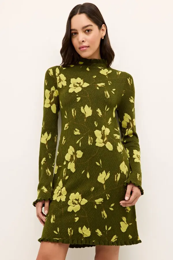 MARIE OLIVER Oaklynn Floral Jacquard Knit Dress