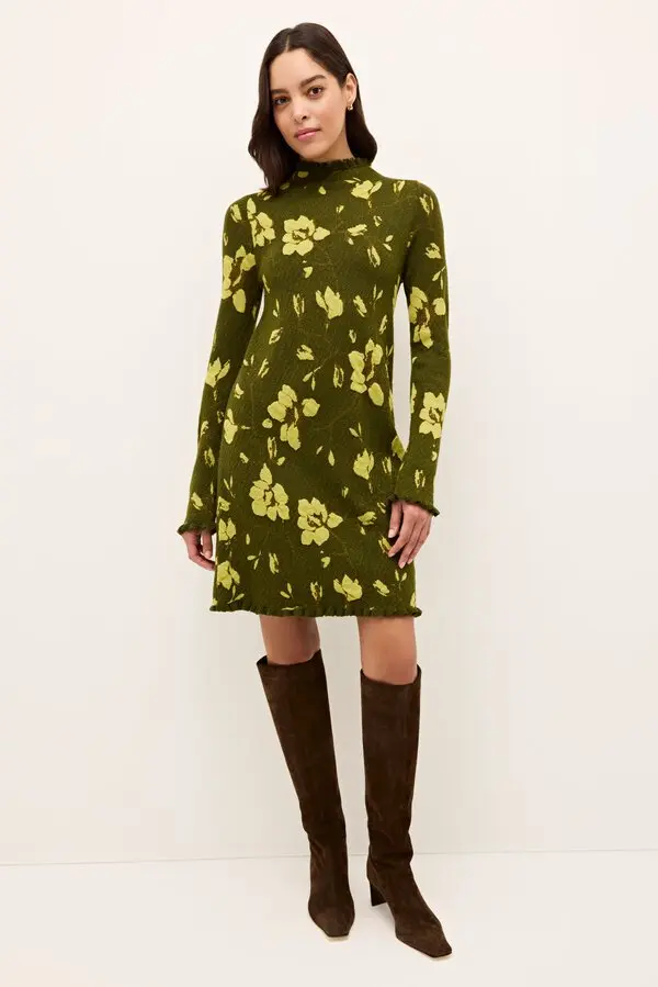 MARIE OLIVER Oaklynn Floral Jacquard Knit Dress