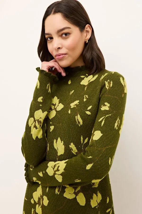 MARIE OLIVER Oaklynn Floral Jacquard Knit Dress