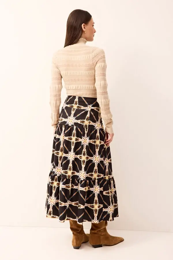 MARIE OLIVER Adison Metallic Pointelle Knit Top