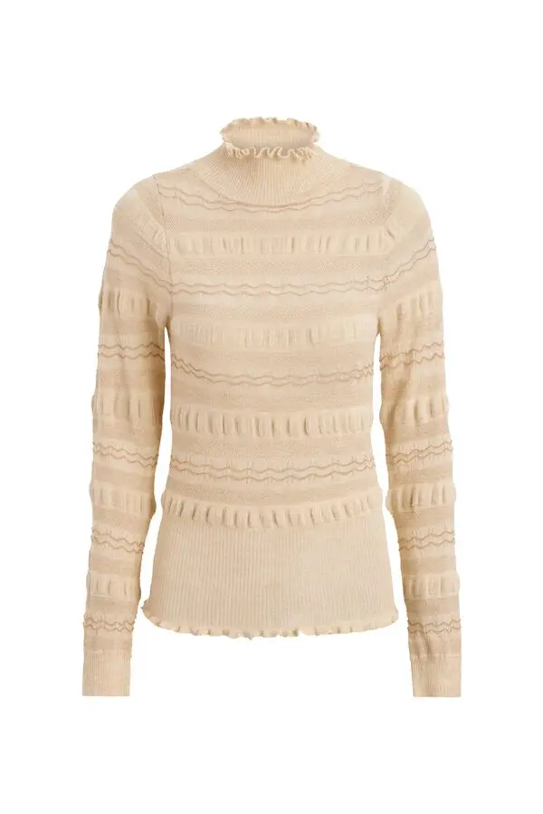 MARIE OLIVER Adison Metallic Pointelle Knit Top