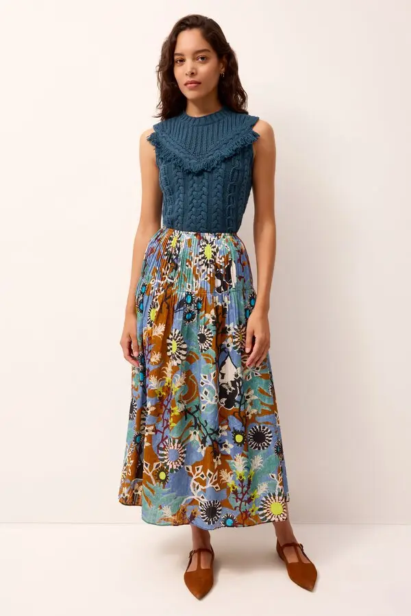 MARIE OLIVER Wesley Cropped Knit Top - Sea