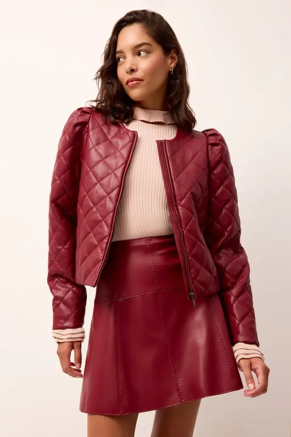 MARIE OLIVER Faison Quilted Moto Jacket