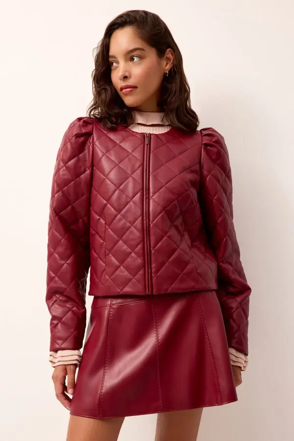 MARIE OLIVER Faison Quilted Moto Jacket