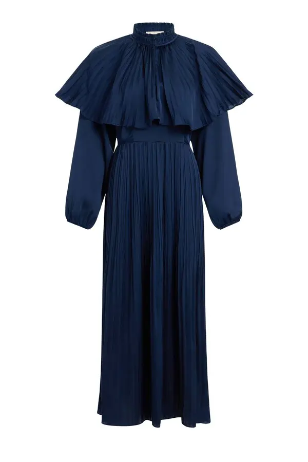 MARIE OLIVER Verity Pleated Cape Dress