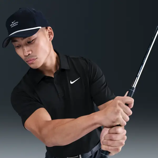 Nike Velocity Dri-fit Chest Logo Golf Polo - Black