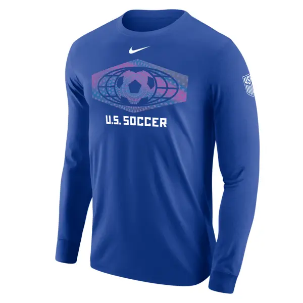 Nike Usa Soccer Long-sleeve Cotton T-shirt - Blue