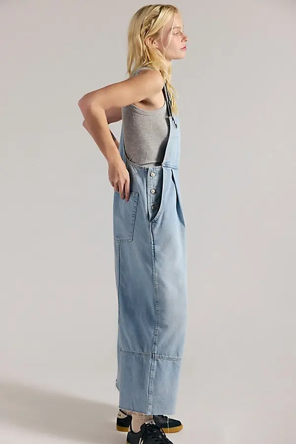 Free People We The Free Rambler Overalls - Ghost Ranch