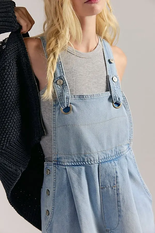 Free People We The Free Rambler Overalls - Ghost Ranch