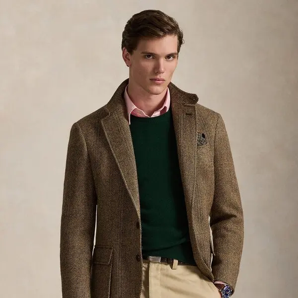 Ralph Lauren The Rl67 Herringbone Tweed Jacket - Camel Brown