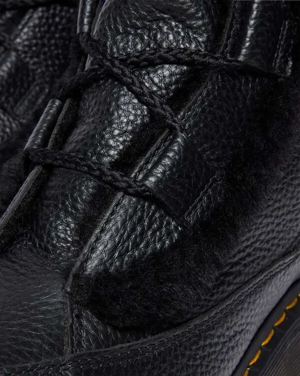 Dr. Martens Buzz Lace Up Faux Fur Lined Leather Boots - Black